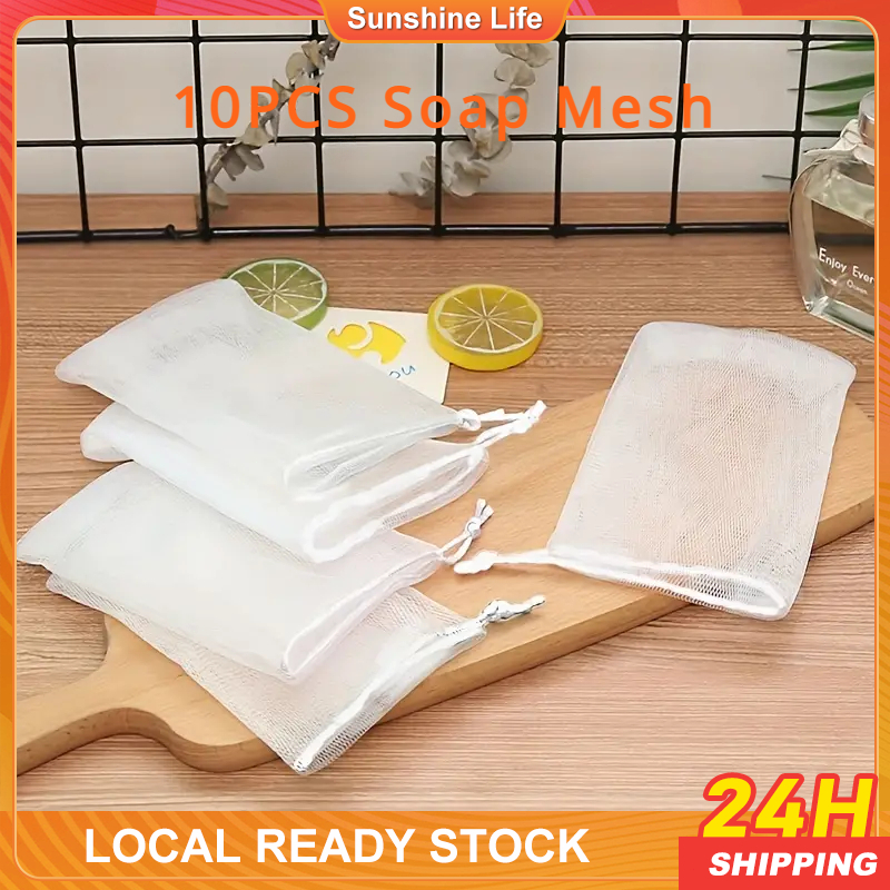 10Pcs soap mesh foaming net soap net hand soap soap mesh net bag soap ...
