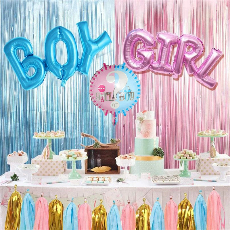 Boy or Girl Gender Baby Shower Party Pink Blue Theme Party Baby ...