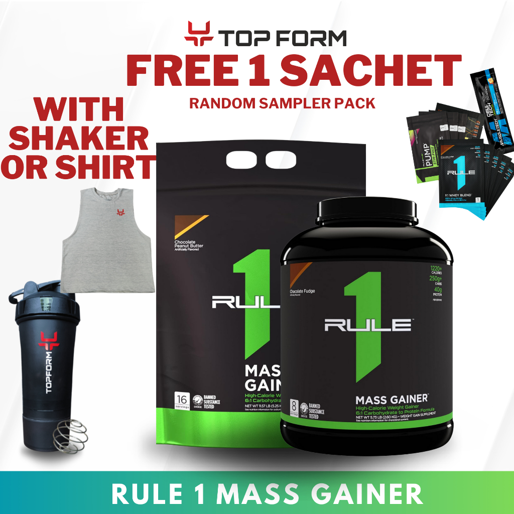 Rule 1 Mass Gainer with shaker 6lbs, 12lbs | Shopee Philippines