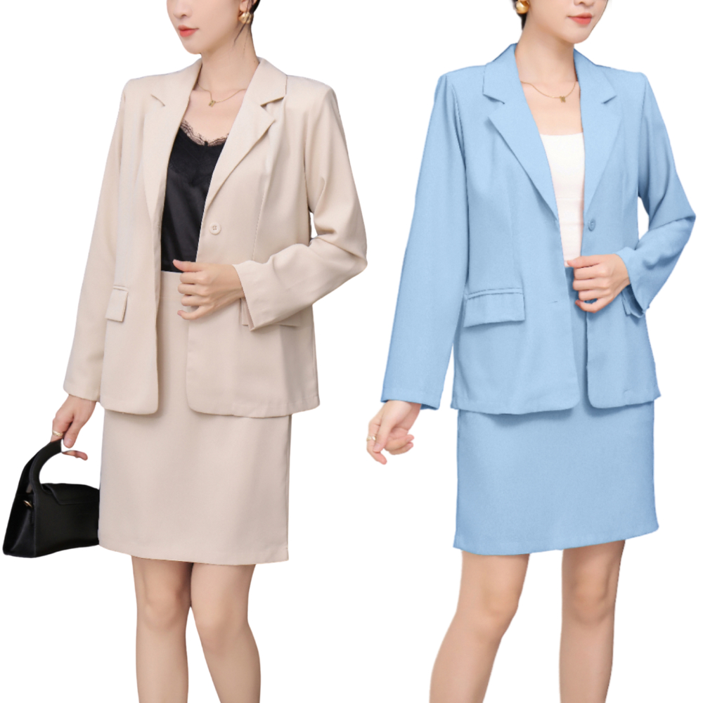 Terno Set Coords Longsleeve Blazer and Skirt M-L Formal Office Wear ...