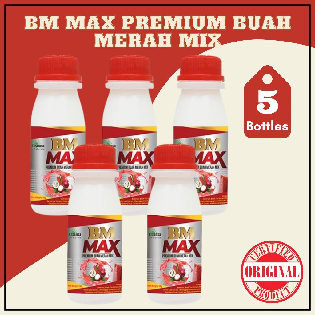 Original BM Max Premium Buah Merah Mix (5 bottles) | Shopee Philippines