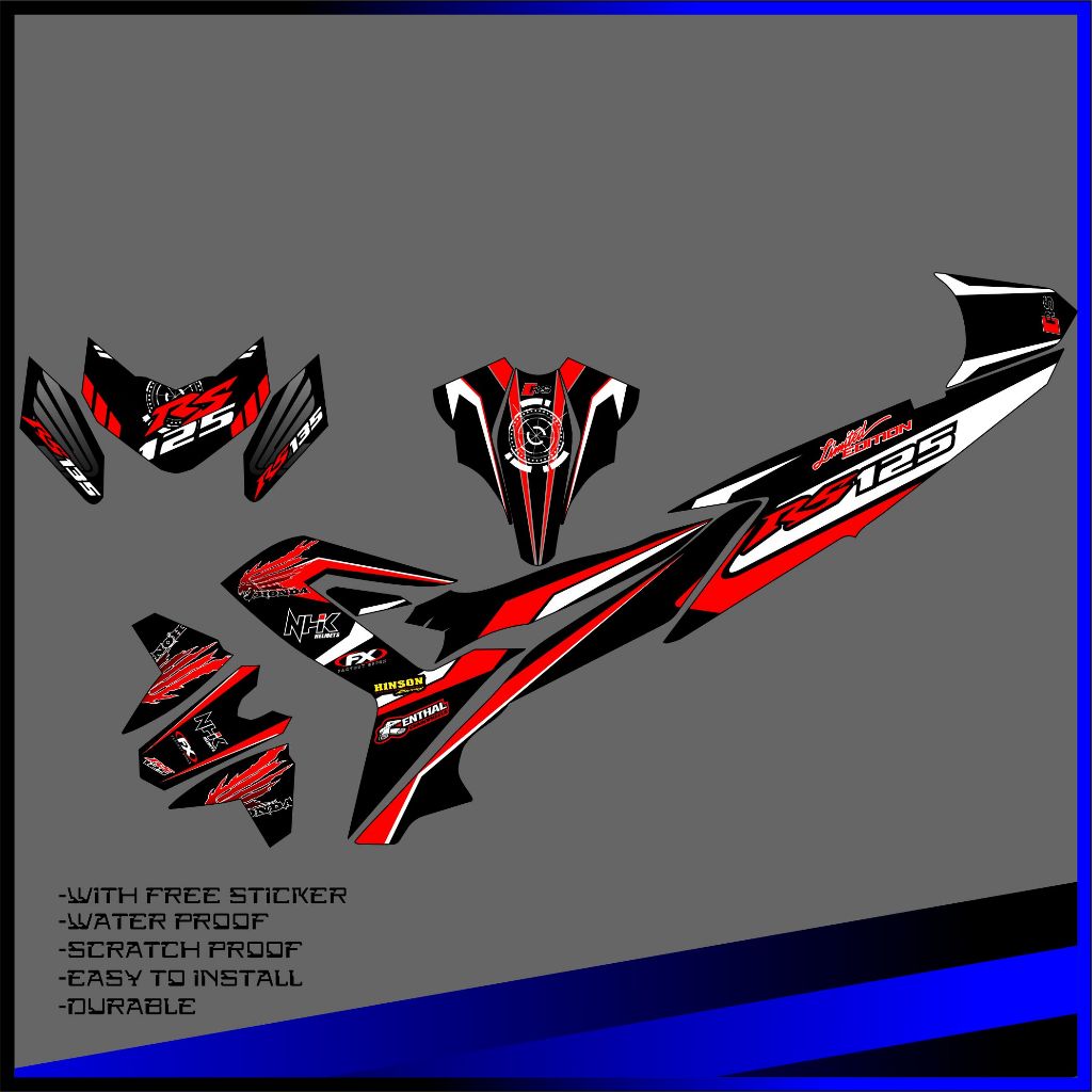 HONDA RS 125 Fi Sticker Decals Durable and High quality with FREEBIES ...