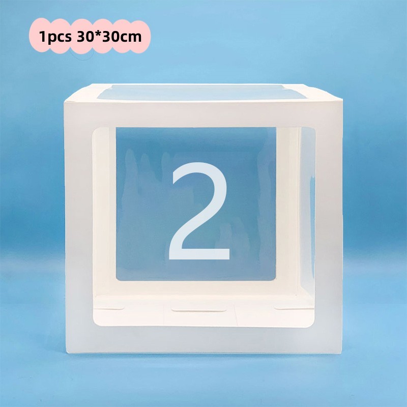30*30cm A-Z Alphabet Transparent White Balloon Box Baby Shower One Year ...