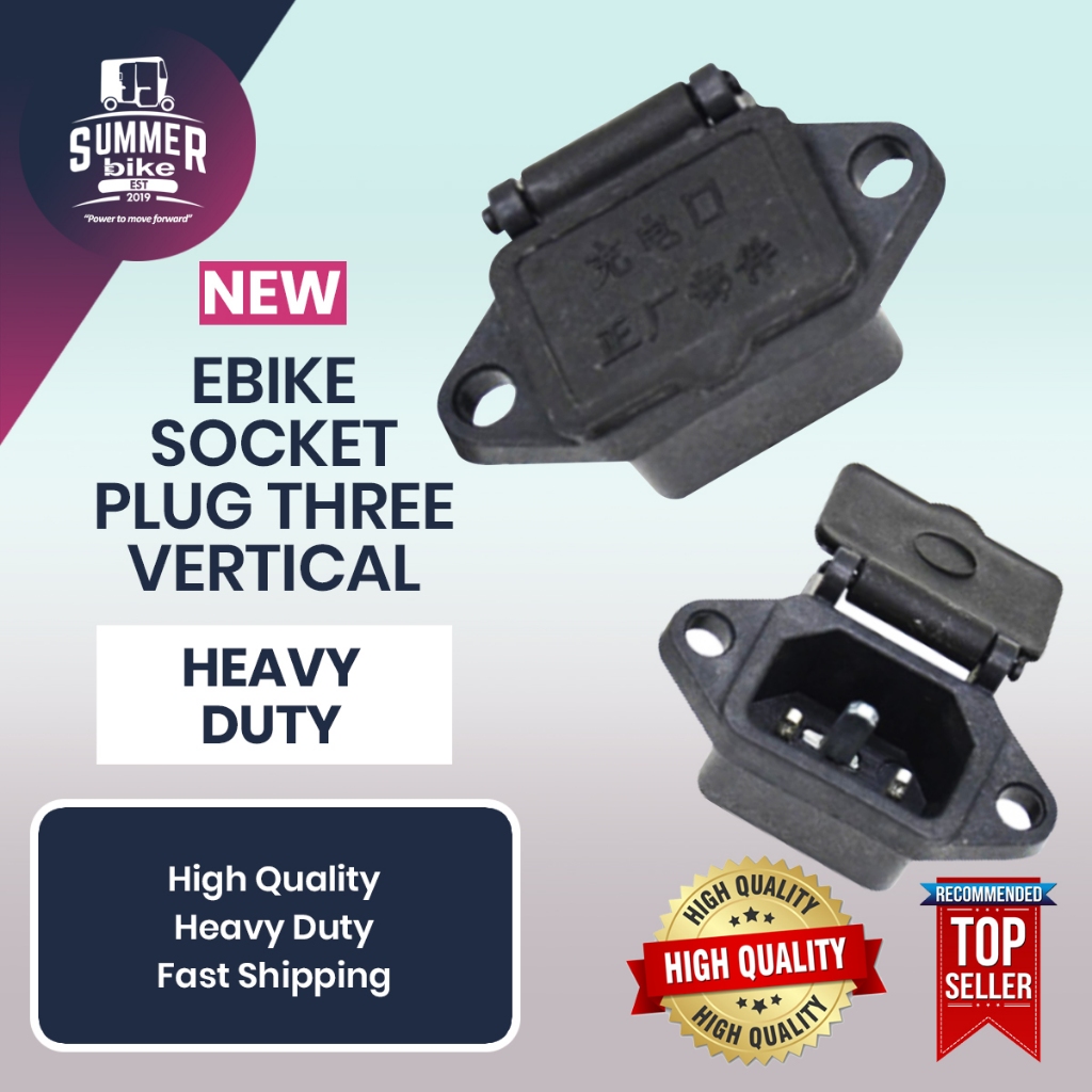 Electric vehicle motorcycle socket plug three vertical | Shopee Philippines
