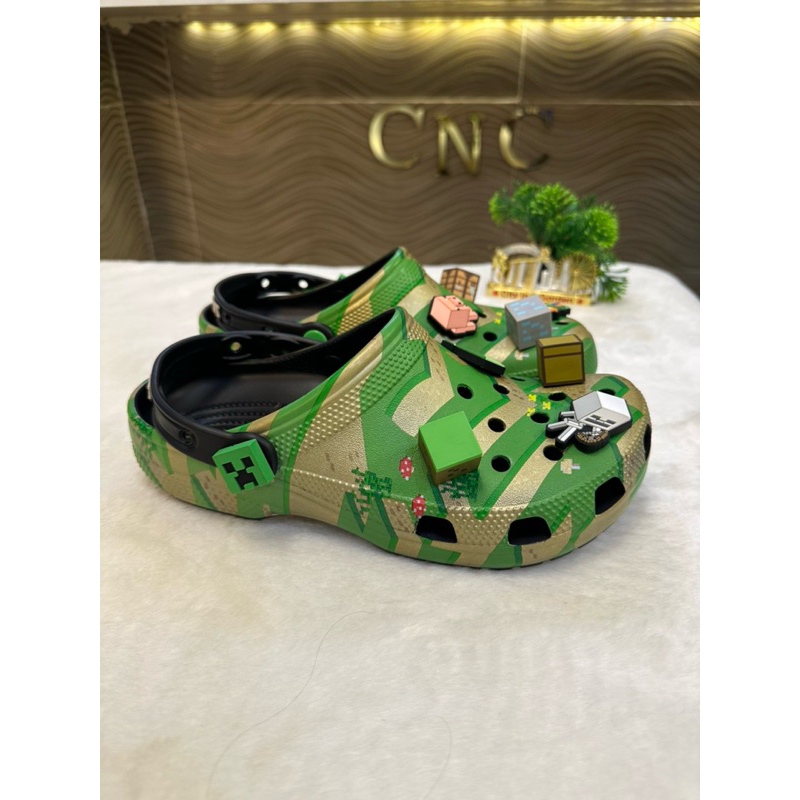 Original Crocs Limited Edition Classic Minecraft Elevated Clog | Shopee ...