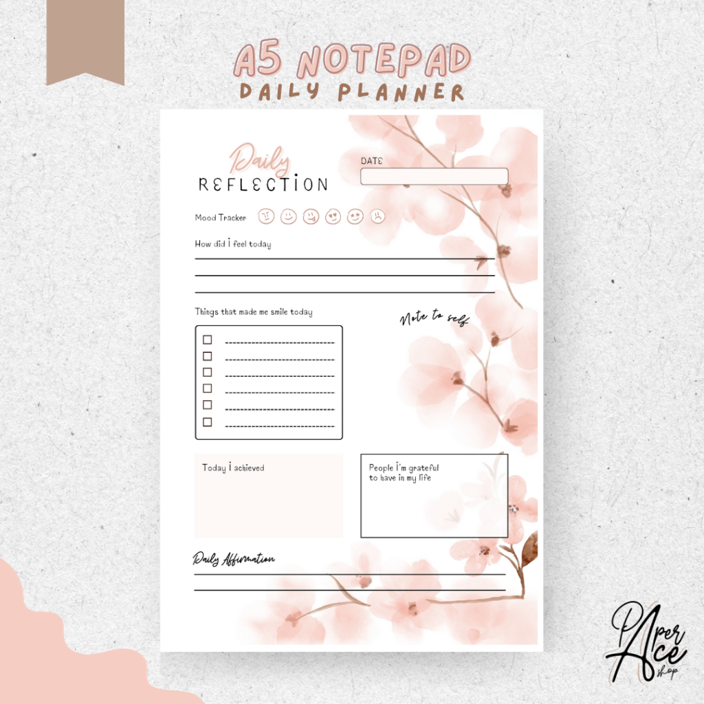 A5 Notepad | Daily Reflection Gratitude | NP007 | Notepad | PaperAce ...