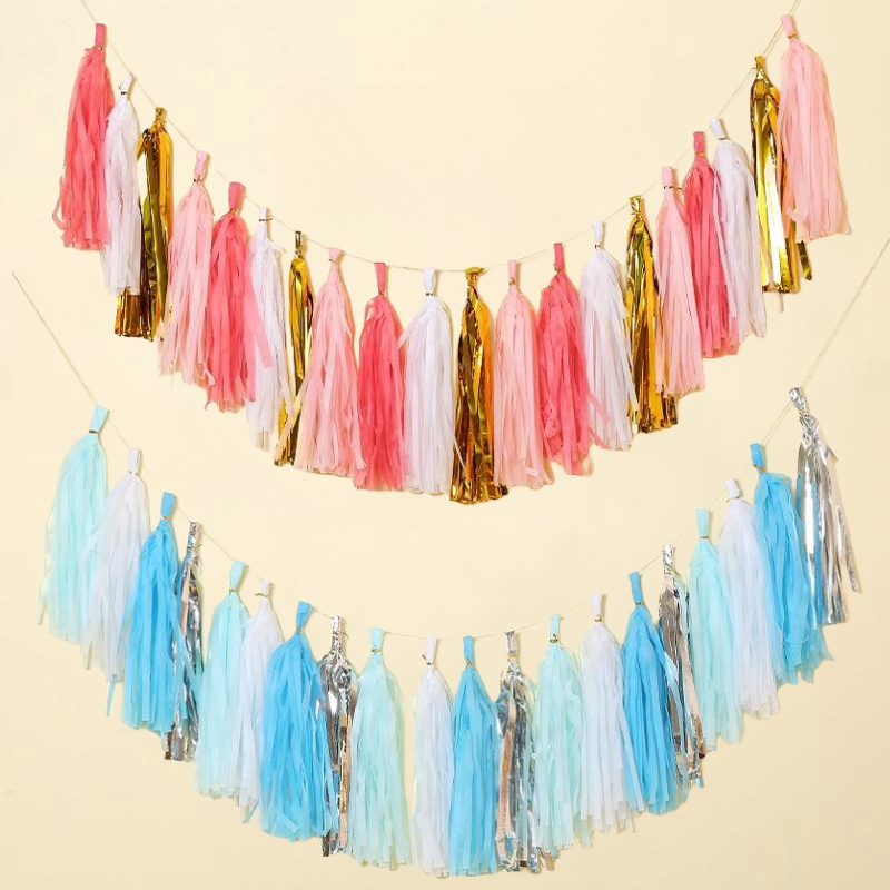 Paper Tassels Set Happy Birthday Background Table Skirt Cover Ballon ...