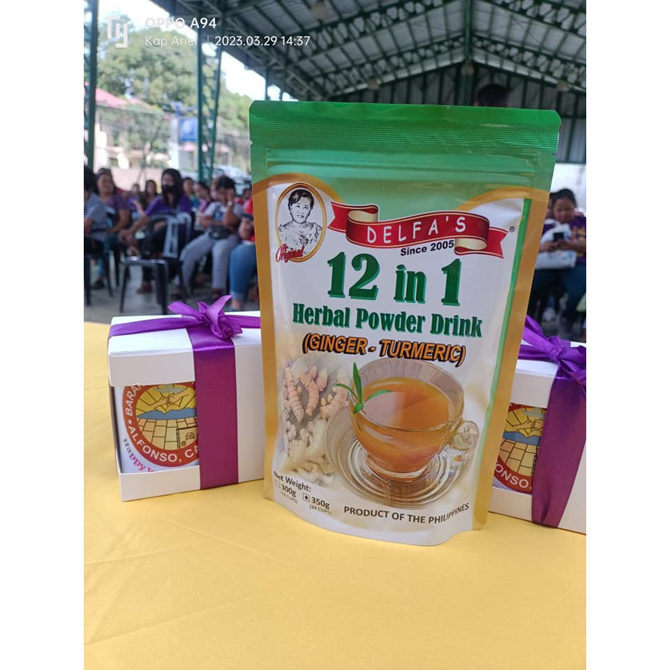 Delfa's 12 in 1 Herbal Powder Drink (Ginger-Turmeric) 350g | Shopee ...