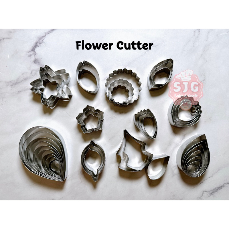 sugar gumpaste flower cutter stainless rose cosmos poinsettia | Shopee ...