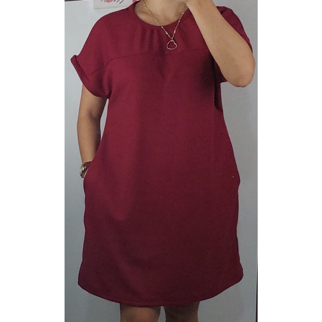 Casual Mini Dress For Woman with Two Side Pocket / Plain Casual Dress ...