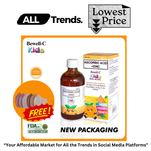 Bewell C Vitamins for Kids 120ml Bottle Non Acidic Vitamin C with Zinc ...