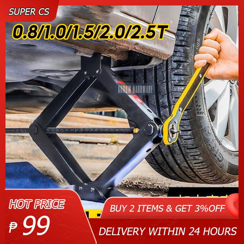 3.0/1.5T/1.0T/0.8T Capacity Hand Cranked Car Scissor Jack Repairing Tool Lifter Car-Mounted Hand ...