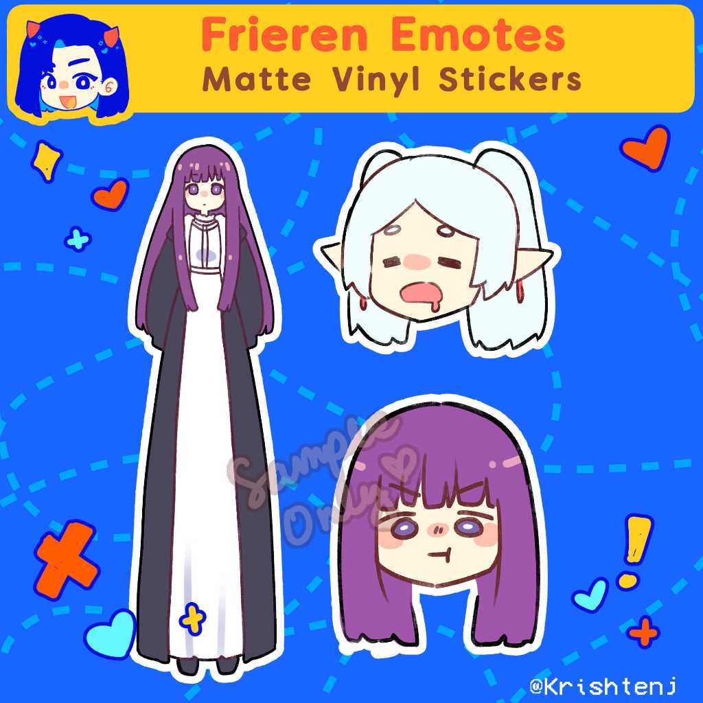 Frieren Emotes Matte Vinyl Stickers: Krishten | Shopee Philippines