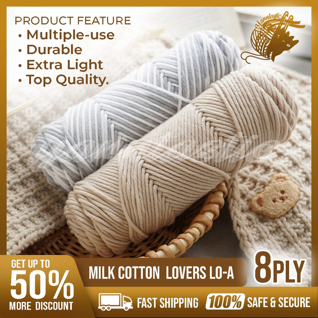 YT Lo A 8Ply Milk Cotton Yarn Wool Thread For Knitted Scarf Handmade ...
