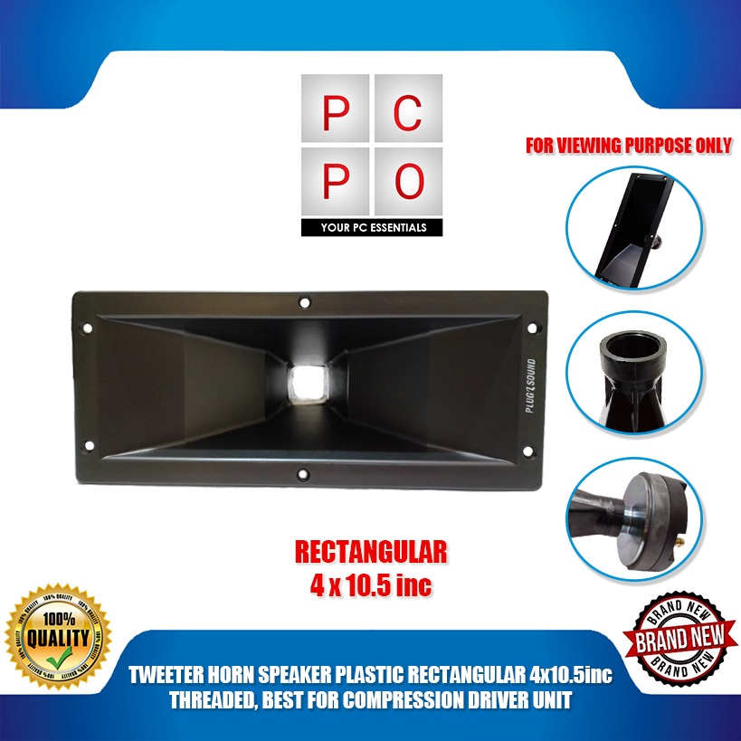 PC PO TWEETER HORN SPEAKER PLASTIC RECTANGULAR 4x10.5inc THREADED, BEST ...