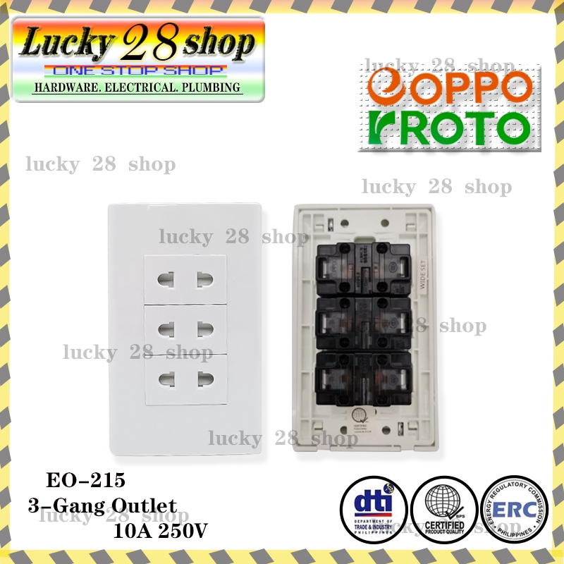 Eoppo EO-215 3 GANG OUTLET / HEAD WALL SOCKET | Shopee Philippines