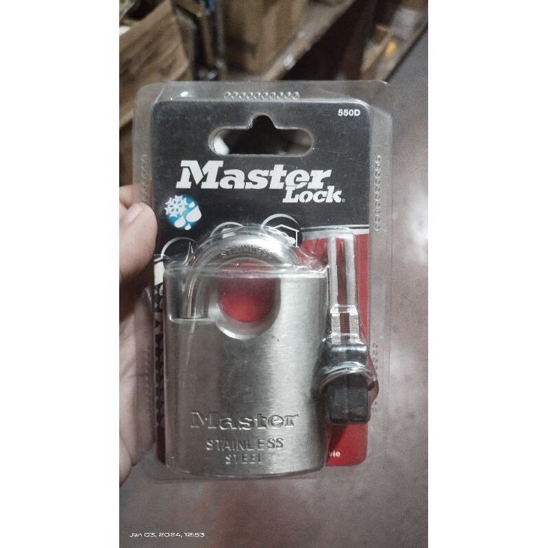 Master stainless steel body padlock with shackle guard 550d 50mm ...