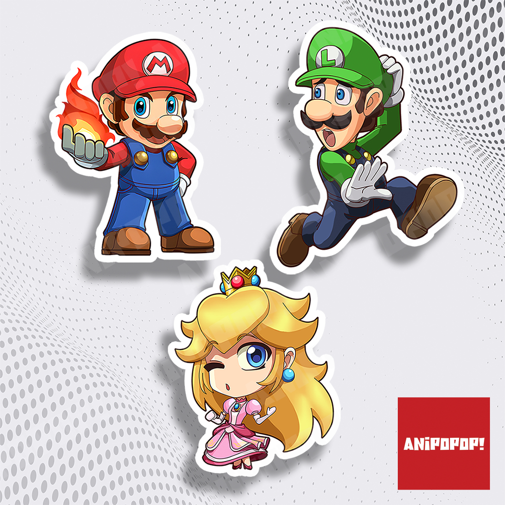 Super Mario Bros Chibi Anime Waterproof Stickers for tumblers and ...