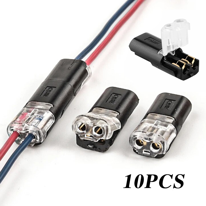 10pcs 2 Pin 2 Way Universal Compact Wire Terminals Quick Splice Wire ...