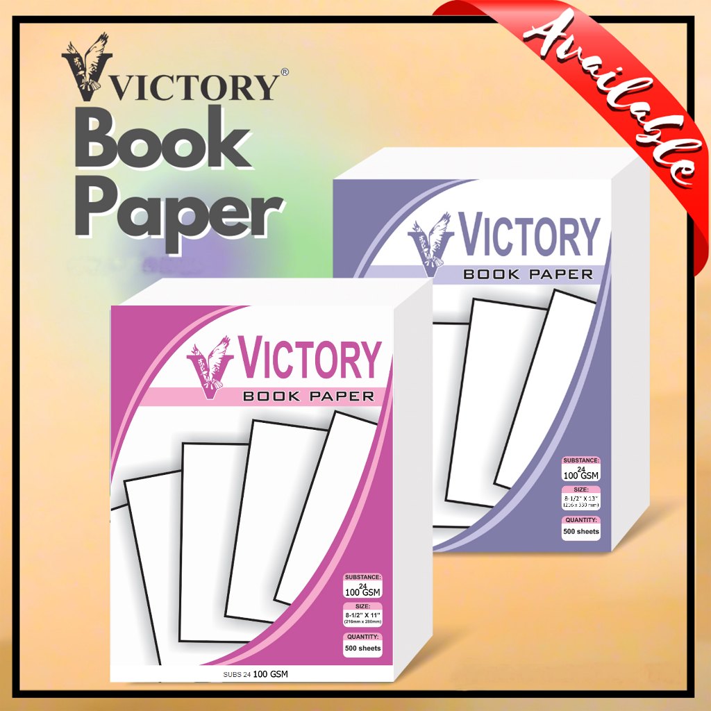[85 GSM] S-24 VICTORY Bookpaper White Shade Bond Paper Book Paper 500 ...