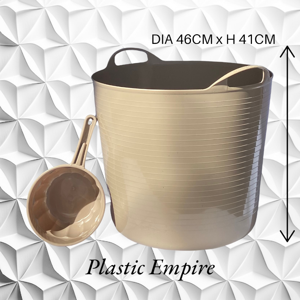 Multifunctional Plastic Large Capacity Round Timba With Handle And Tabo ...