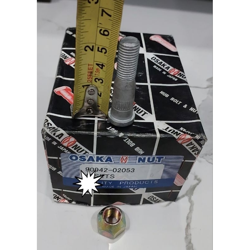 90942-02053 HUB BOLT TOYOTA ALL WITH NUT OSAKA JAPAN 2-1/2 long ...