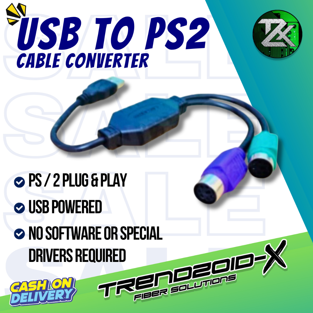 USB TO PS2 CONVERTER Plug & Play | TRENDZOID-X FIBER SOLUTIONS | Shopee ...