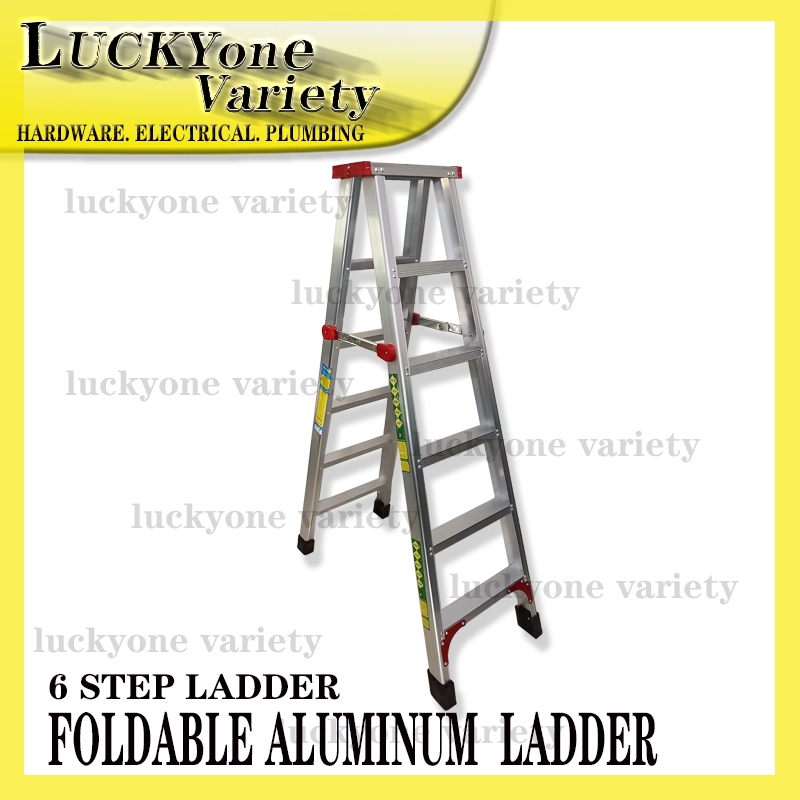 6 STEPS FOLDABLE A-TYPE ALUMINUM LADDER | Shopee Philippines