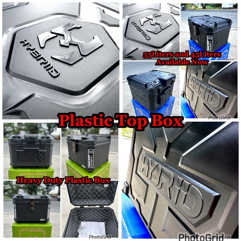 Hybriid ABS Hard Plastic Top Box 55Liters and 45Liters | Shopee Philippines