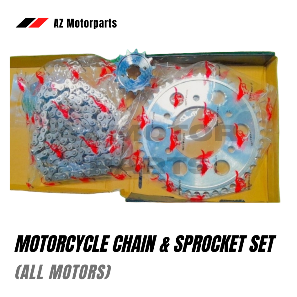 Motorcycle Chain & Sprocket Set (All motors) | Shopee Philippines