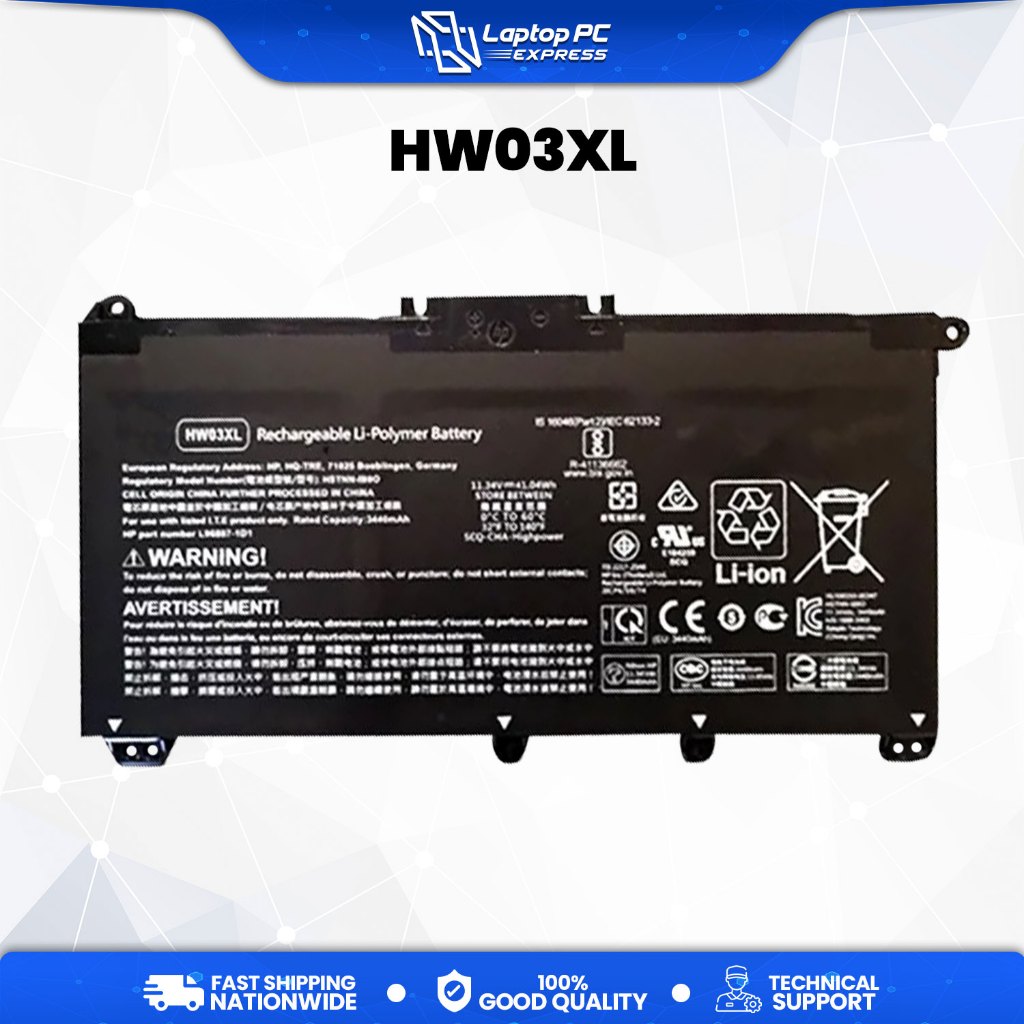 LPCE Laptop Battery HW03XL For HP Pavilion 15-EG0000 15-EG0XXX Series ...