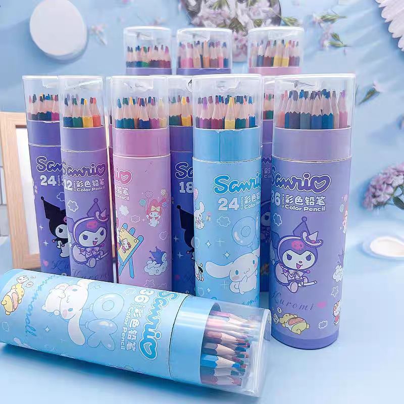Sanrio 12 24 36 Tube Colored Pencils with Sharpener | Shopee Philippines