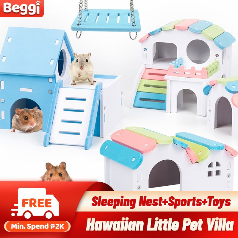 Hamster Castle Small Pet Sleeping House Hideout Cabin Hamster Toy ...