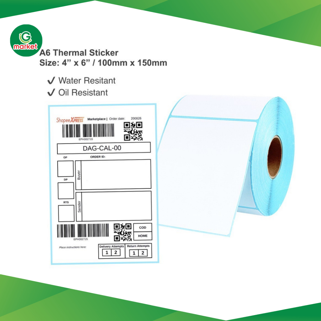 shopee EXPRESS WAYBILL STICKER 100mmx150mm A6 SIZE Roll 500 PCS/Roll ...