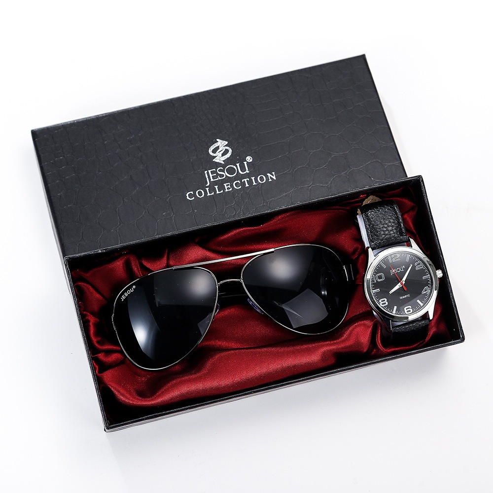 JESOU COLLECTION - Men's Watch/Sunglass Gift Set with Box 2Pcs/set ...