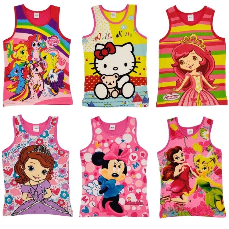 Kids Sando Cartoon Girls Cotton Tanks Top Marvel Style 1-8 Taon 8 ...