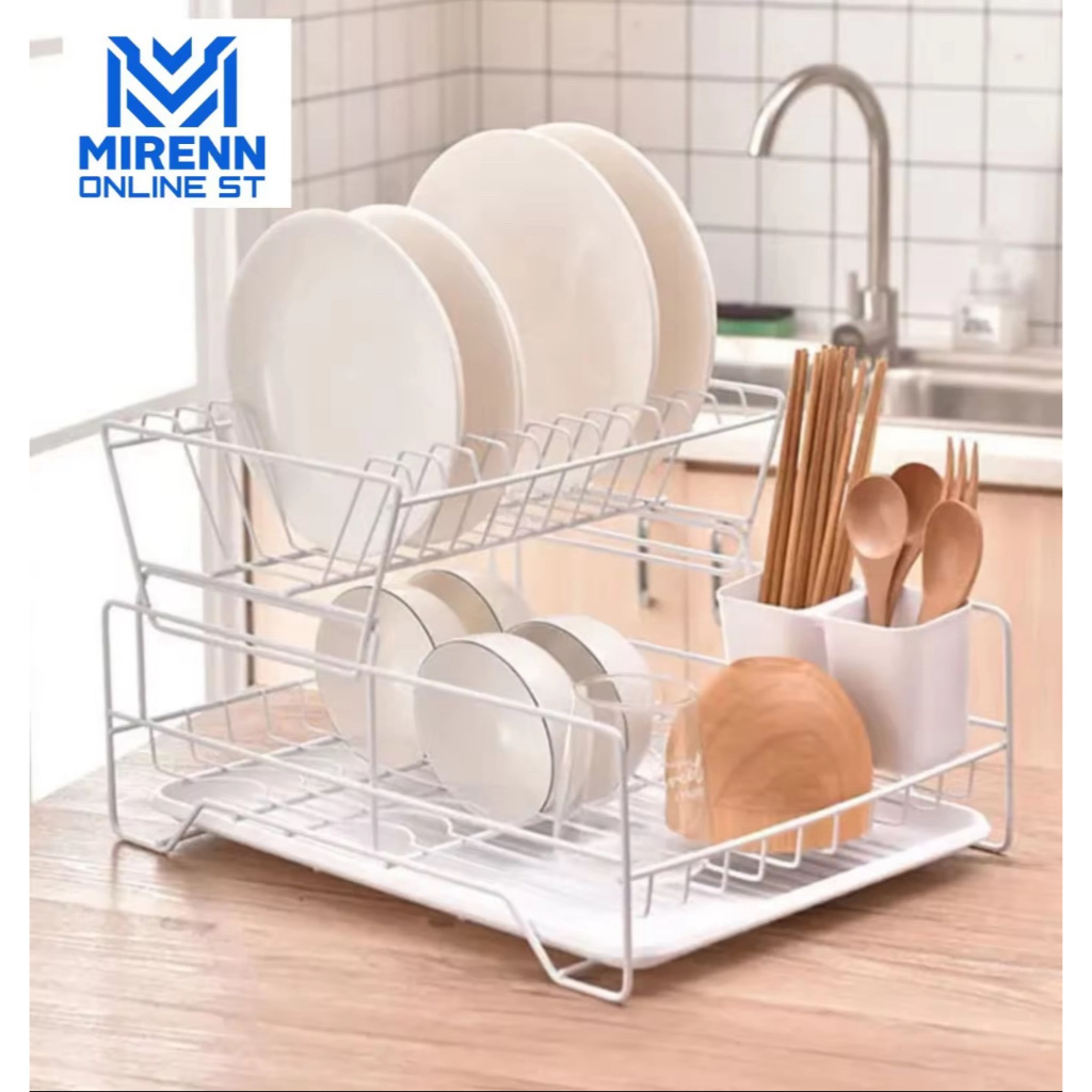 MIRENN Kitchen Dish Rack: Iron Drainer for Bowls, Dishes - Efficient Tableware Storage Solution ...