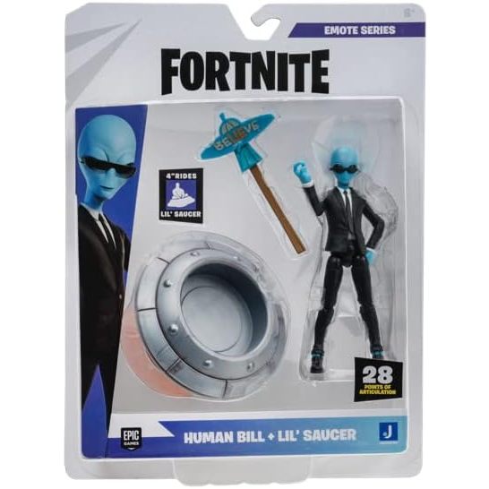 Fortnite Human Bill (EMOTE Series) - 4-inch Articulated Figure with Lil ...