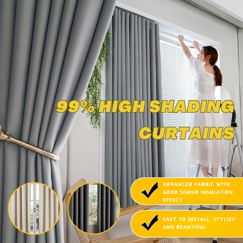 Blackout Curtain 2pcs for window Bedroom and Living Room with 8 ...