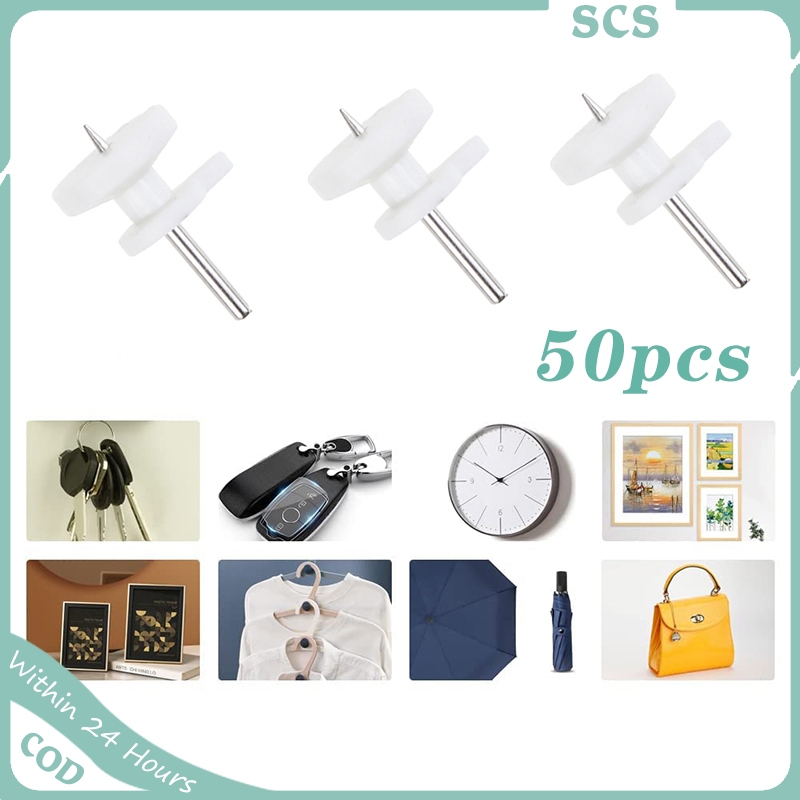 50pcs Invisible Nail Concrete Wall Hooks Wall Mount Non Mark Picture ...
