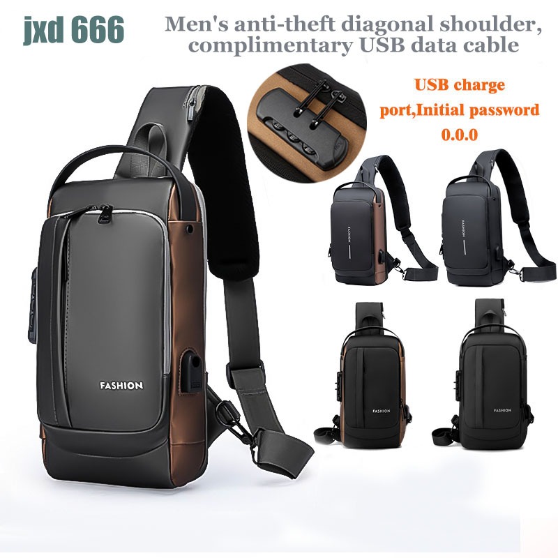 Men's Sling Chest Bag with Secure Anti-Theft Password Lock | Shopee ...