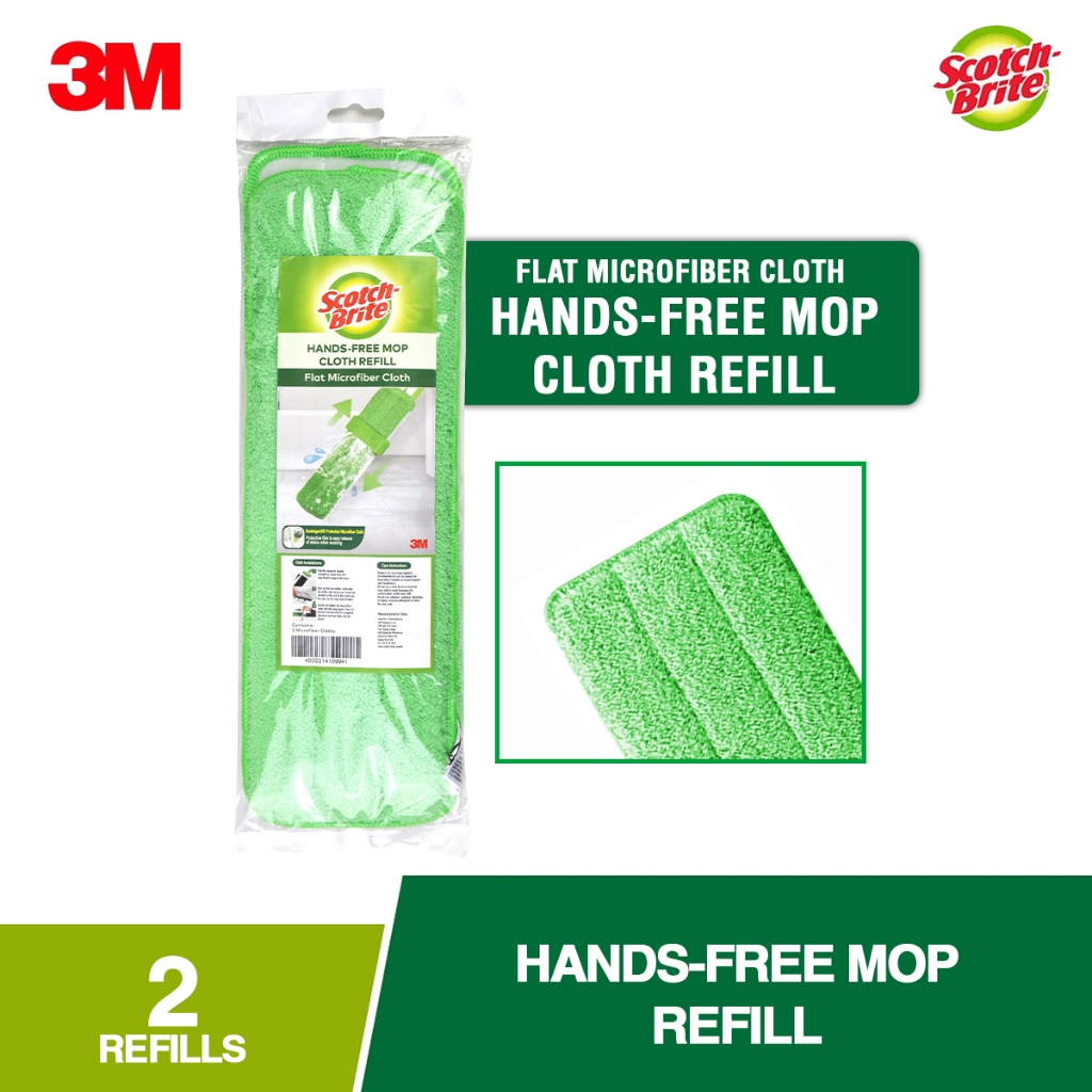 3M Scotch Brite Hands Free Mop Refill Green 2pcs/1pack | Shopee Philippines