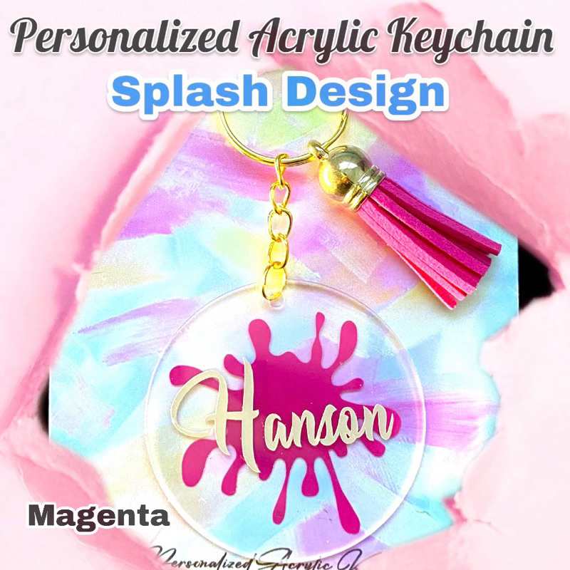 Personalized Acrylic Keychain -Splatter Design | Shopee Philippines