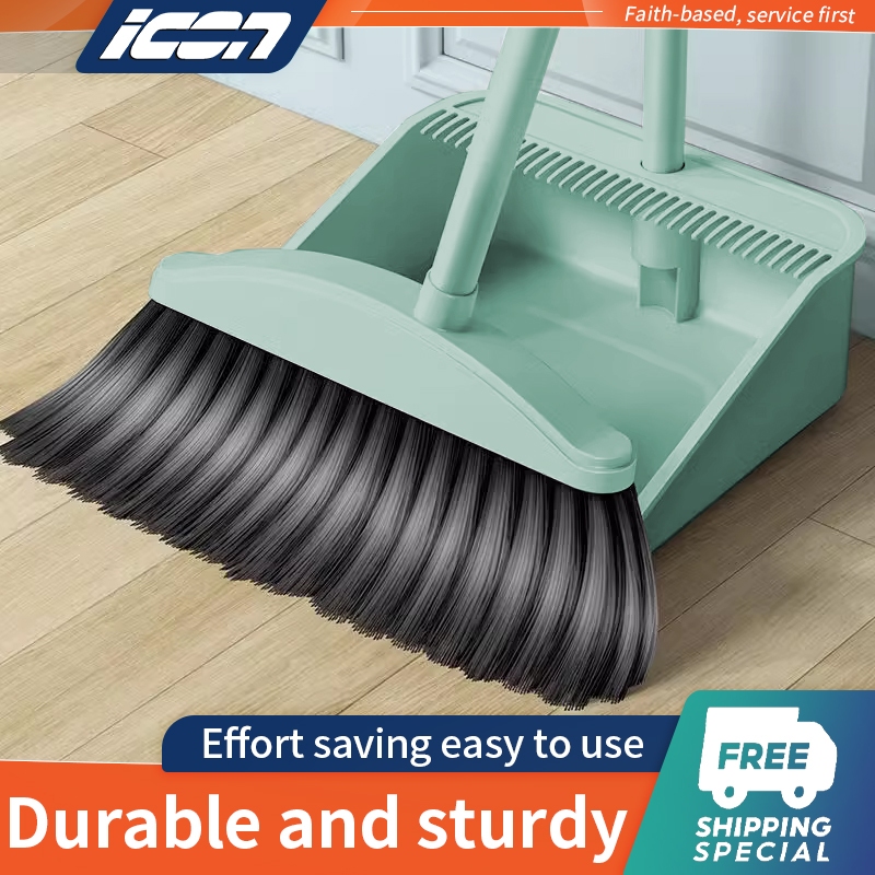 Broom And Dustpan Set Household Cleaner Sturdy Durable Plastic Thick ...