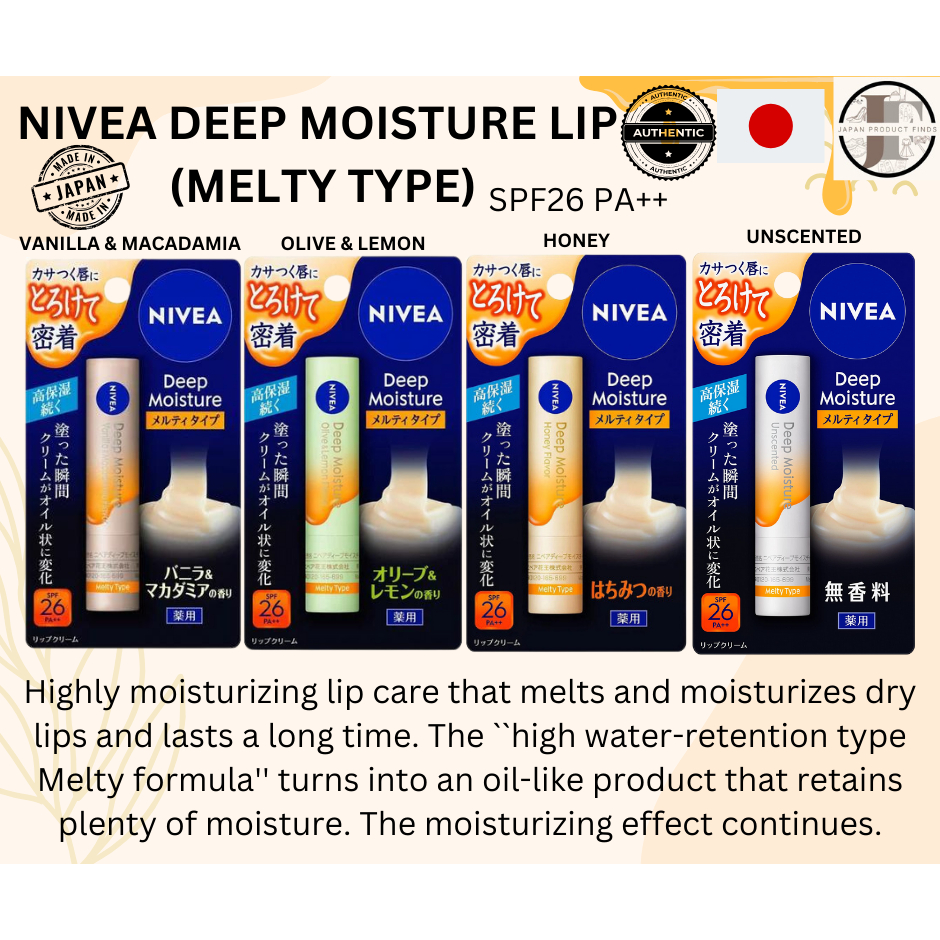 NIVEA DEEP MOISTURE LIP BALM MELTY TYPE JAPAN | Shopee Philippines