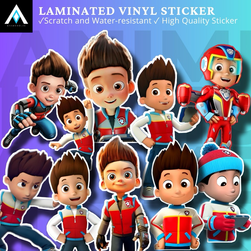 RYDER PAW PATROL LAMINATED VINYL STICKERS ~ ANIMEHOLIC | Shopee Philippines
