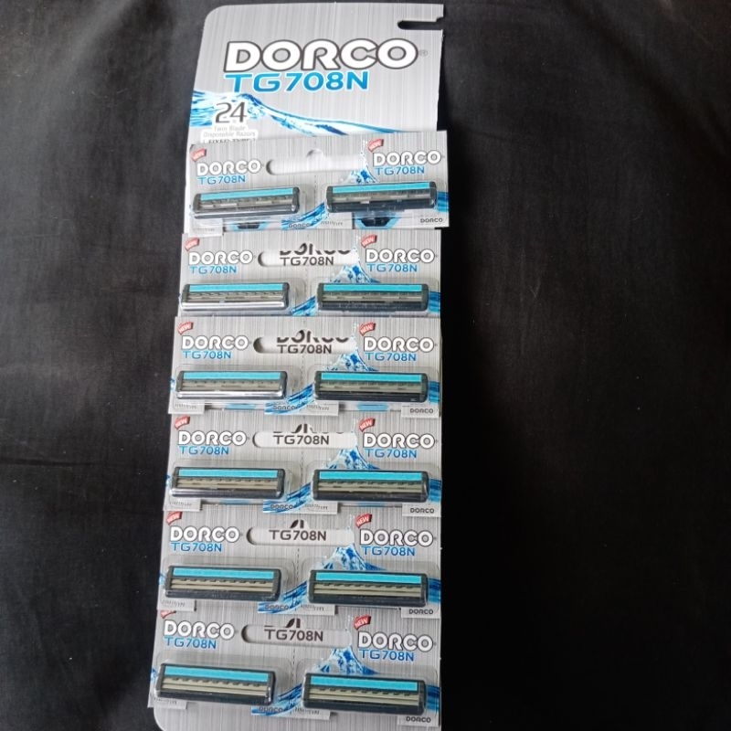 DORCO TG708N TWIN BLADE DISPOSABLE RAZORS with Lubricant Strip 12 ...