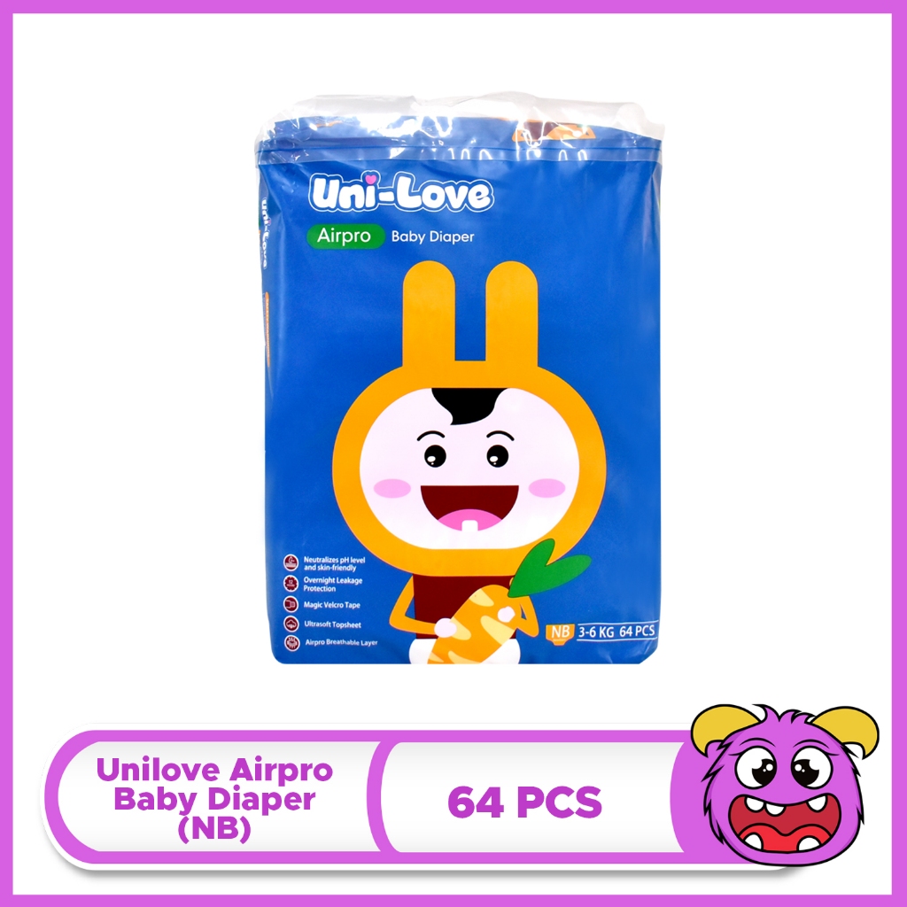 UniLove Airpro Baby Diaper 64's (Newborn) | Shopee Philippines