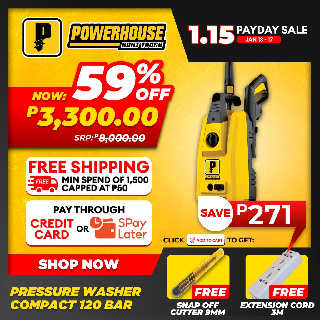 Powerhouse High Pressure Washer 1500W 1300W PHPT | Shopee Philippines