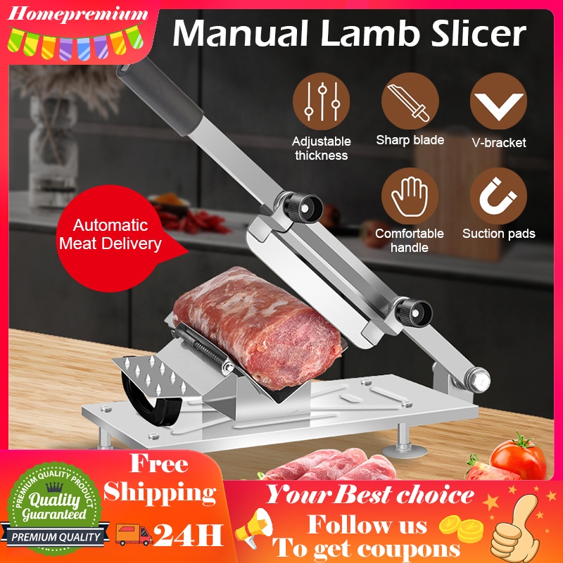 Meat Slicer Manual Lamb Bacon Slicer Cutter Potato Slicer Lamb Roll ...